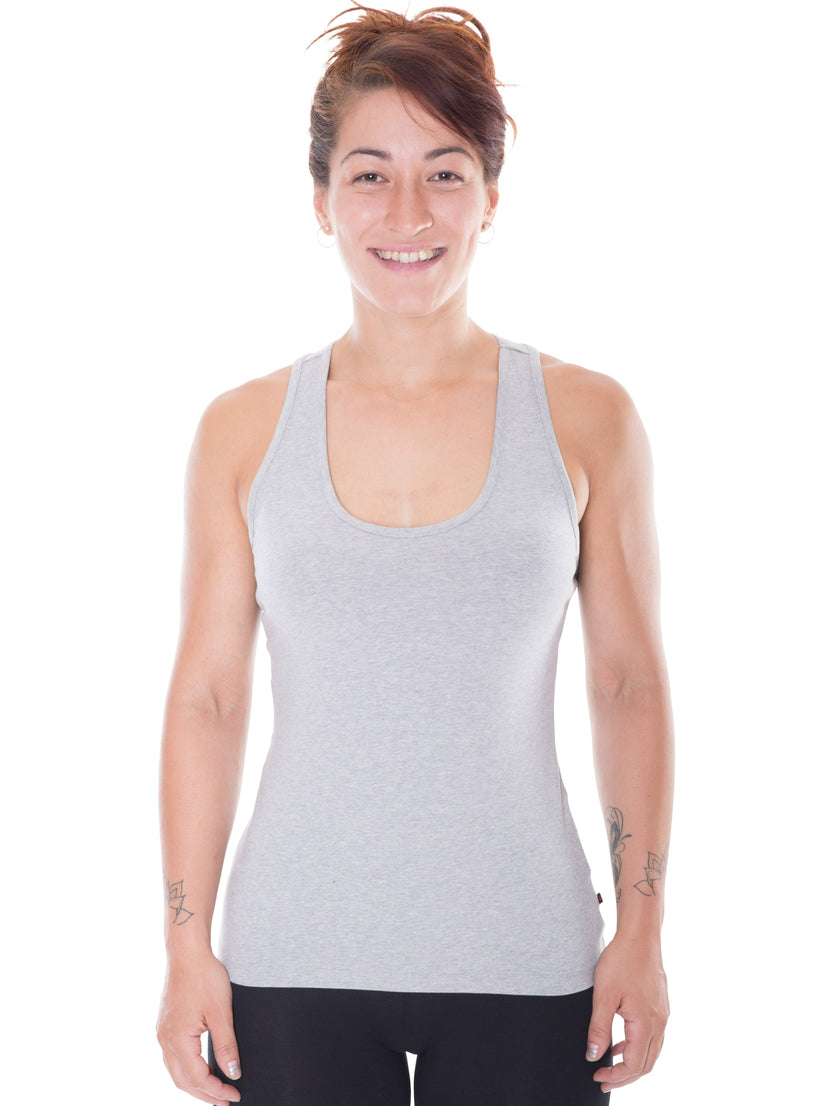 Women's Grey Racerback Singlet – Etiko Shop